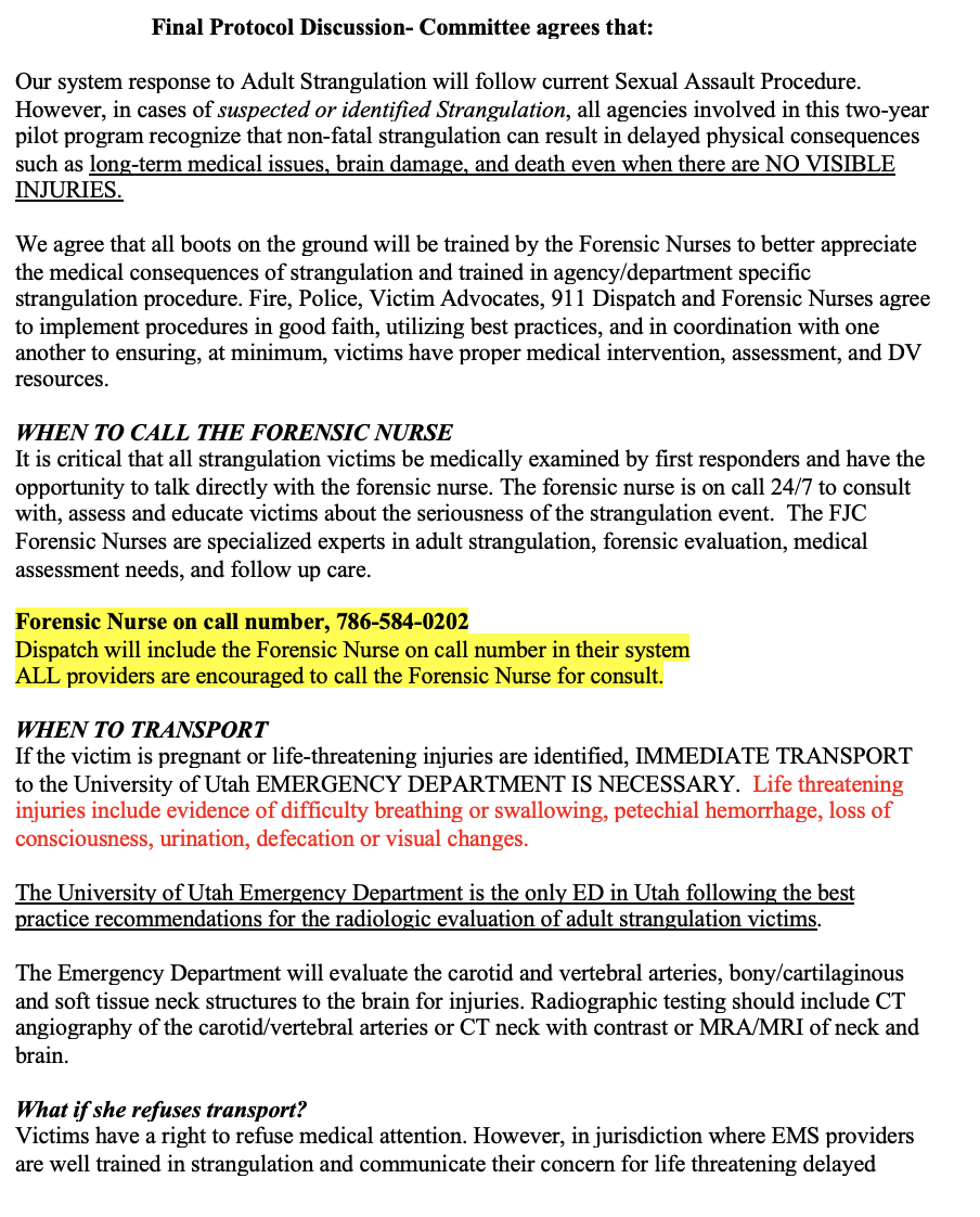 The Coordinated Community Response to Non-Fatal Strangulation in ...