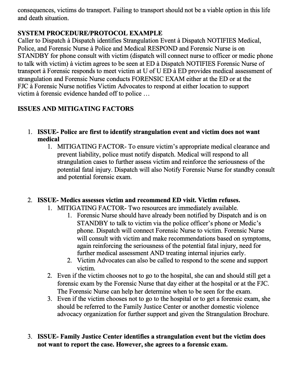 The Coordinated Community Response to Non-Fatal Strangulation in ...